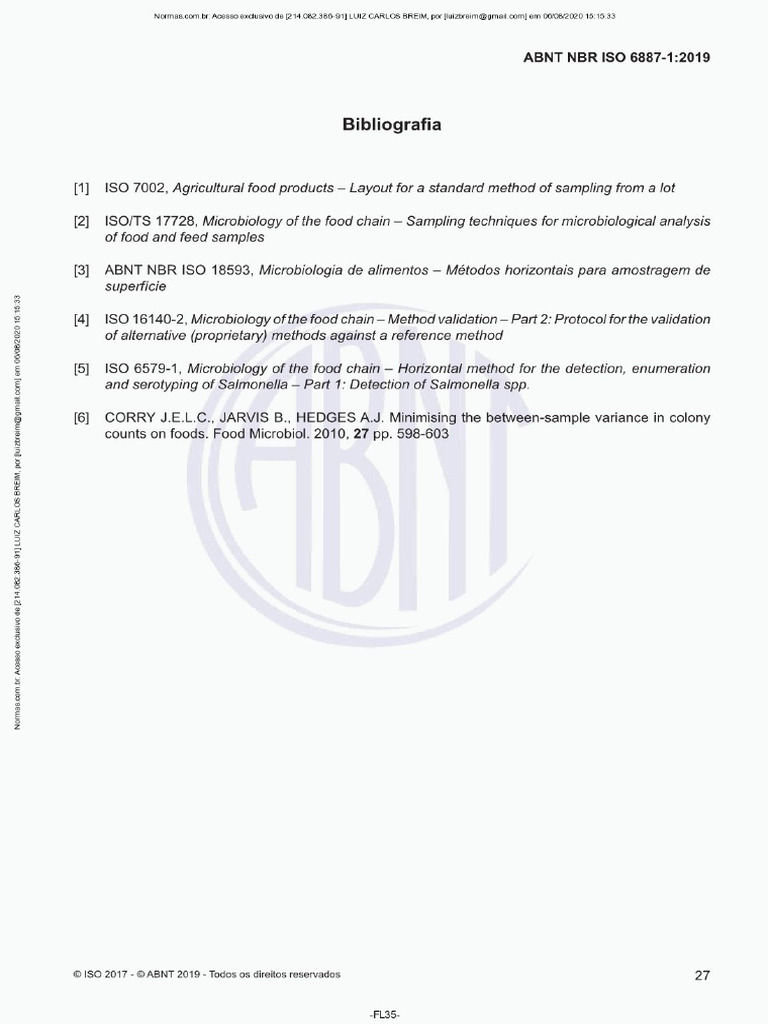 ISO 6887-1 de 08.2019 - Microbiologia da cadeia produtiva de alimentos ... ISO 6887-1 de 08.2019 - Microbiologia da cadeia produtiva de alimentos ...