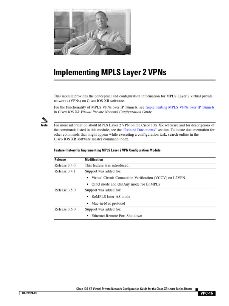 Implementing MPLS Layer 2 VPNs | PDF | Computers | Technology & Engineering