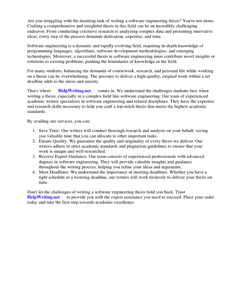 Software Engineering Thesis PDF | PDF