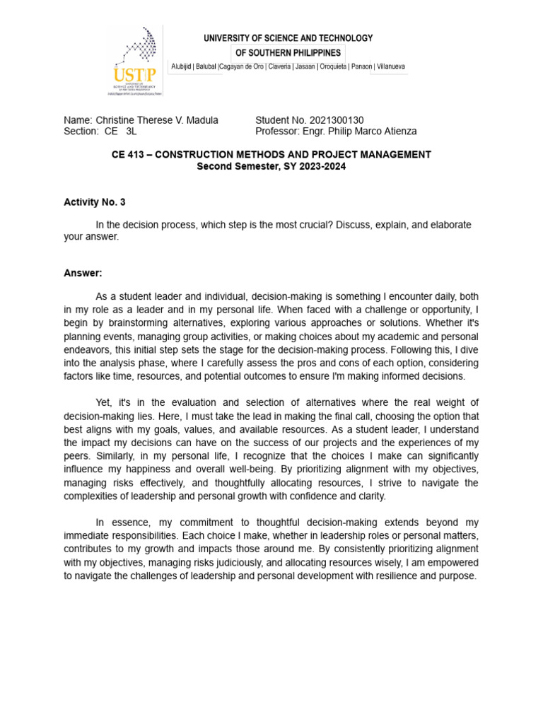 Madula, Christine Therese - Activity No. 3 (Ce 413 - 3L) | PDF