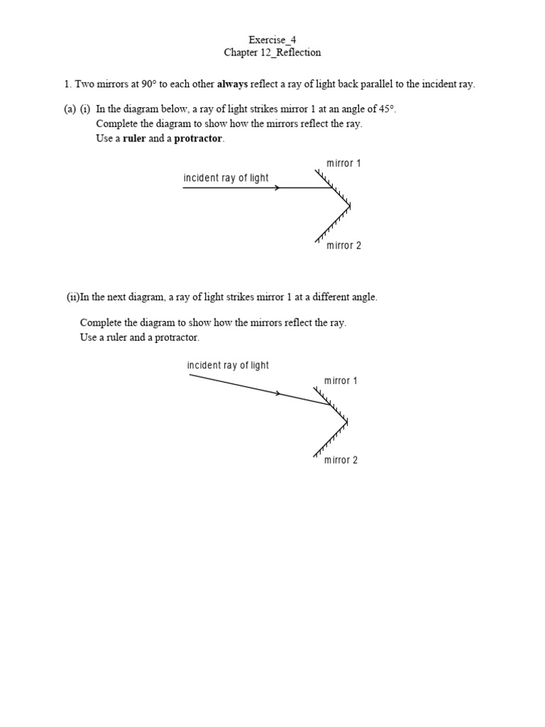 Exercise 4 Reflection | PDF | Mirror | Manufactured Goods