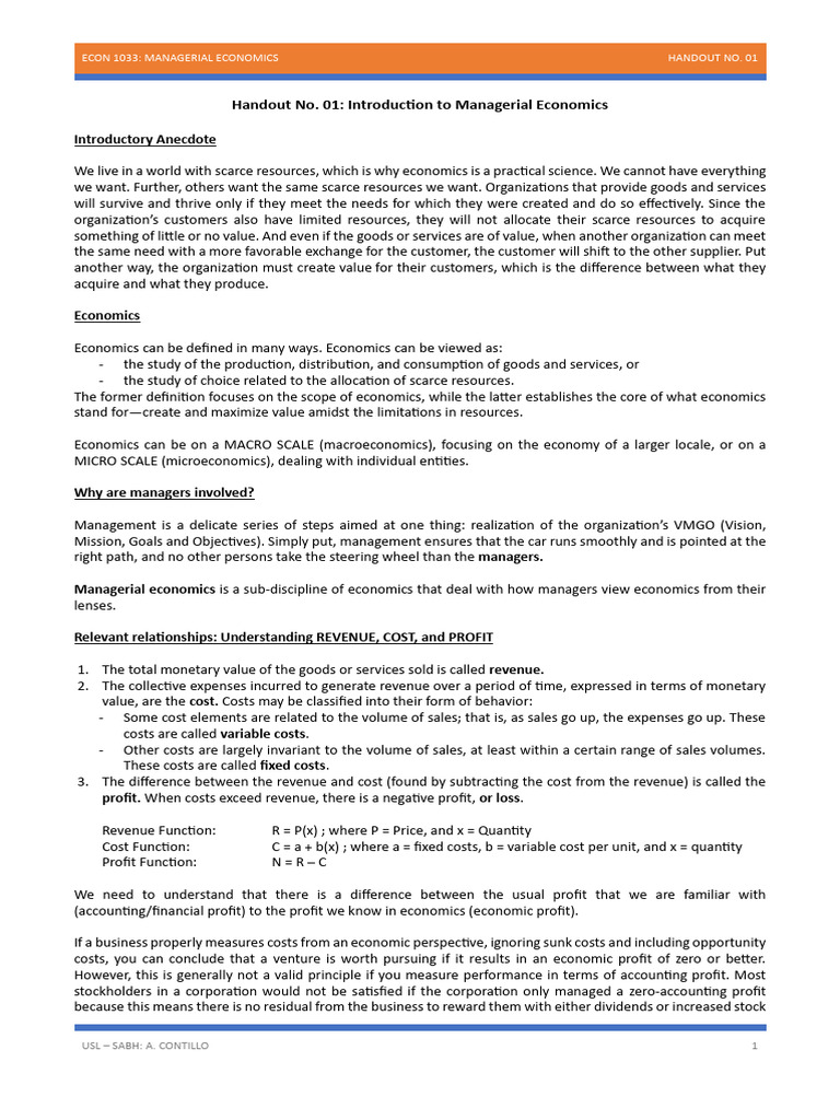 ECON-1033-Handout-1 (1) | PDF | Demand | Economics