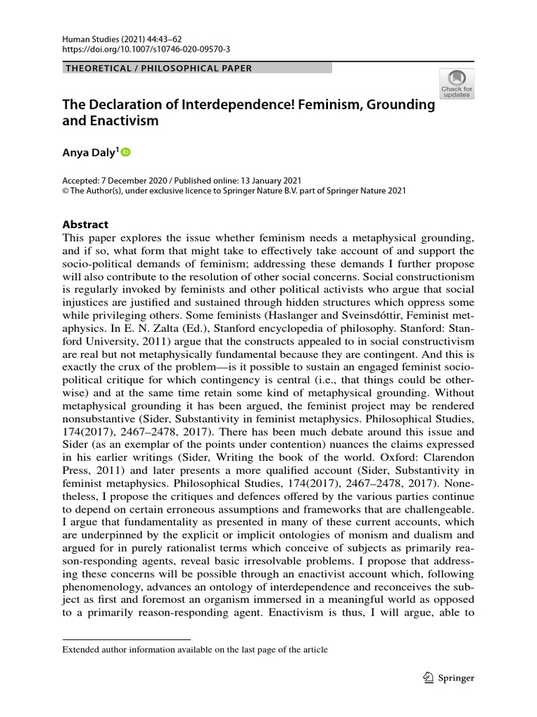 Anya Daly - The Declaration of Interdependence | PDF | Ontology | Metaphysics