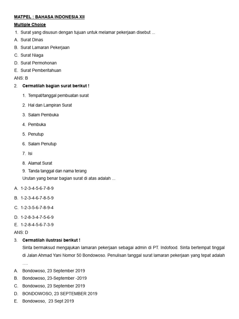 Soal STS - Bahasa Indonesia - Kelas Xii - Bu Lutfi | PDF