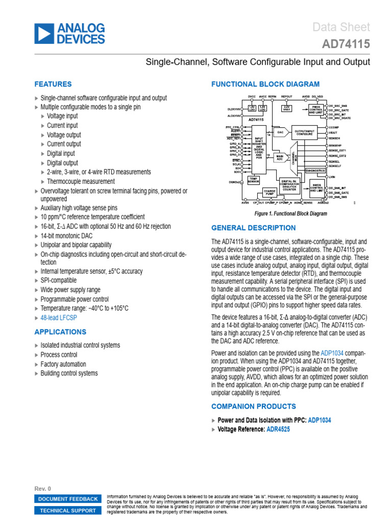 Ad 74115 | PDF | Analog To Digital Converter | Resistor