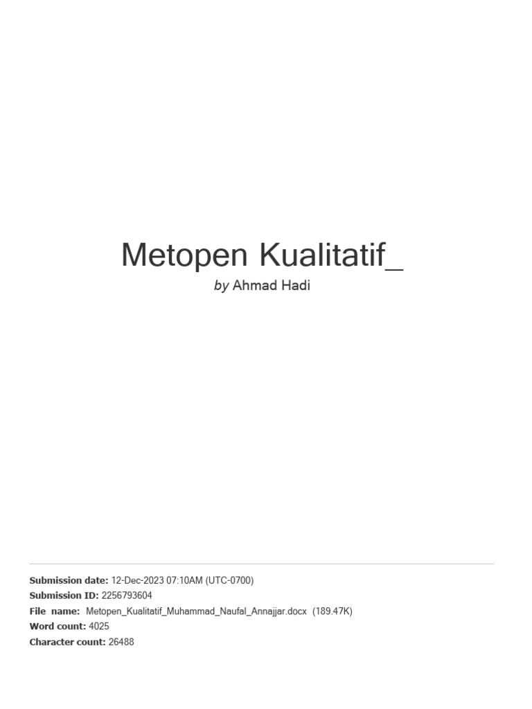 Metopen Kualitatif | PDF | Computing