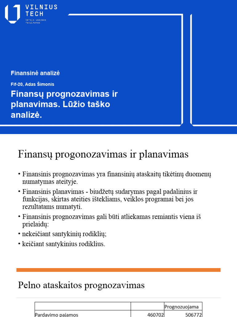 Fin Analize ND Luzio Taskas | PDF
