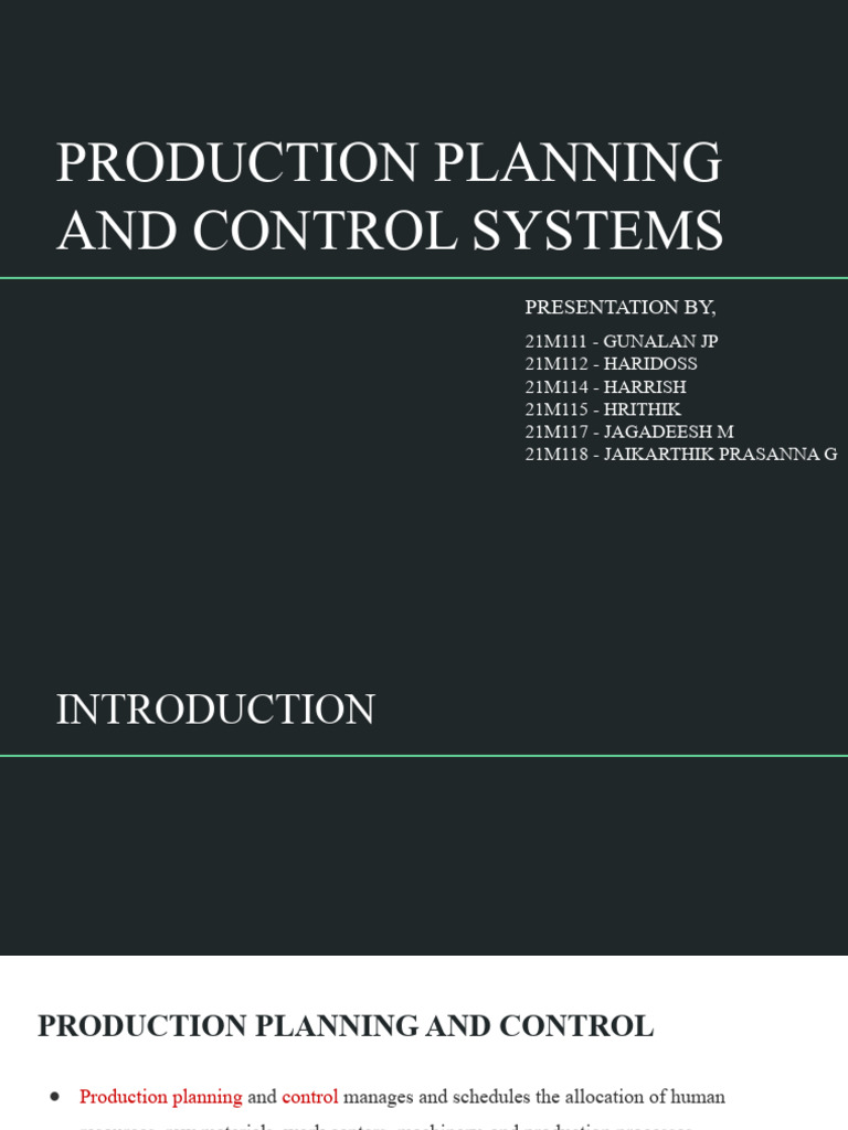 Production Planning and Control Systems | PDF | Inventory | Business