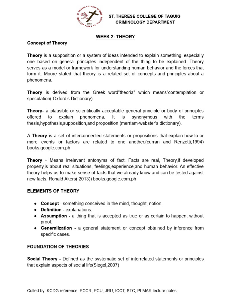 CRIM2-THEORY (1) | PDF | Theory | Criminology