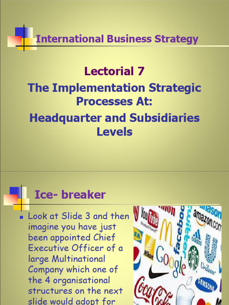 7BSP 0355 Lectorial 7 The Strategy Process at Both Subsidiary and HQ ...