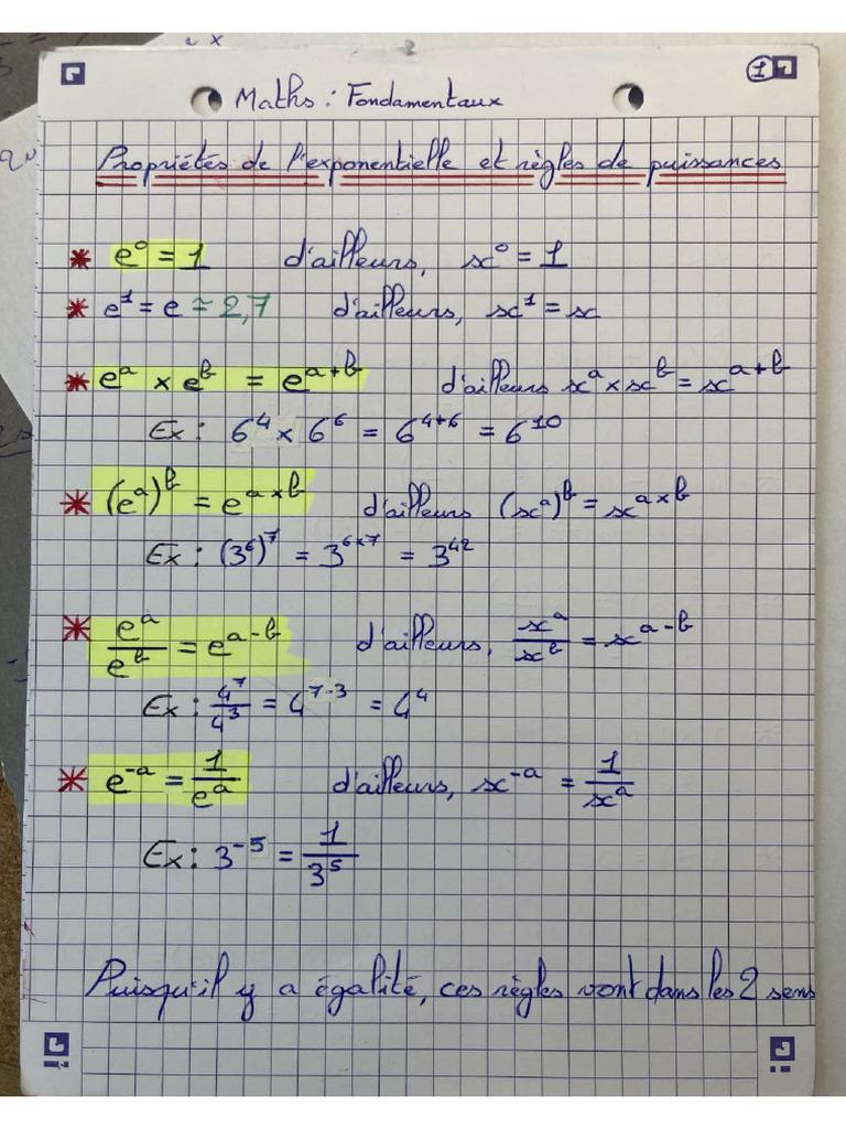 Propriétés de la fonction exponentielle | PDF