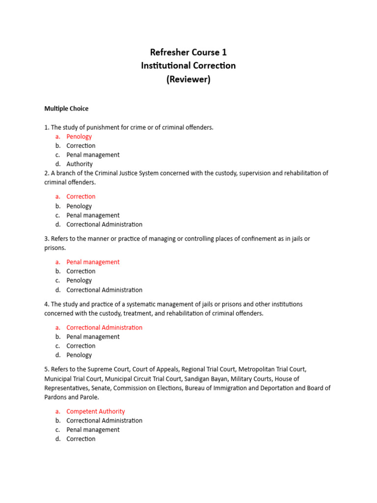 Institutional Correction Reviewer | PDF | Prison | Rehabilitation ...