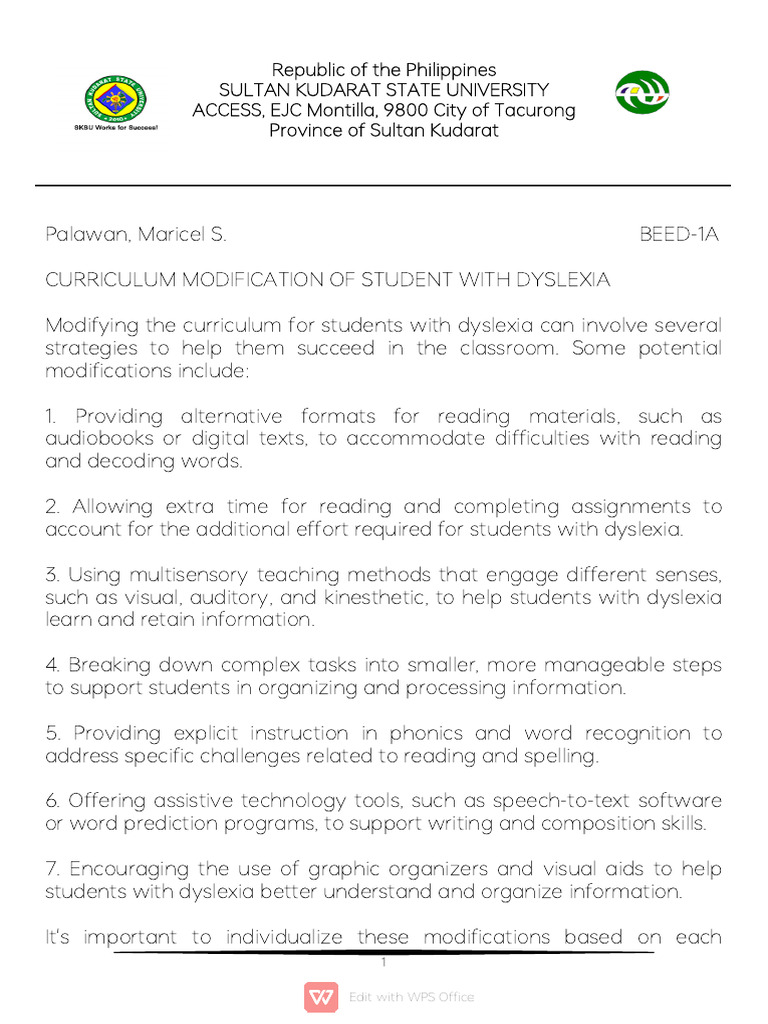 Curriculum Modification | PDF | Reading Comprehension | Phonics
