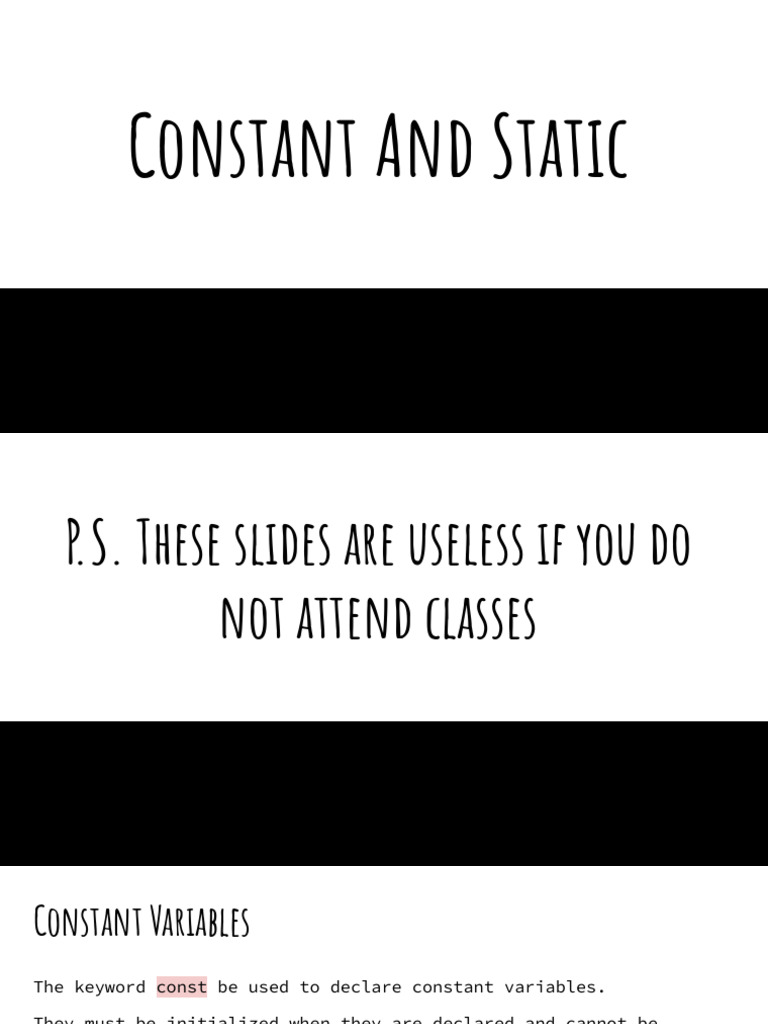 Constant and Static | PDF