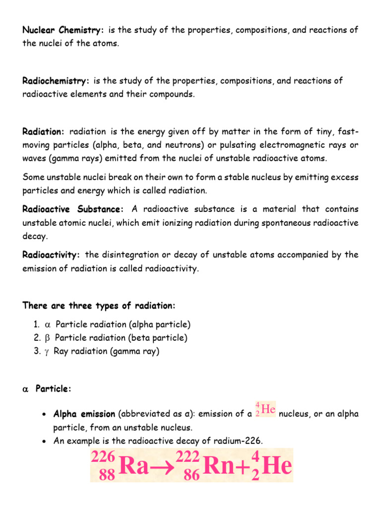 Chemistry Nuclear Chem Notes | Download Free PDF | Radioactive Decay ...
