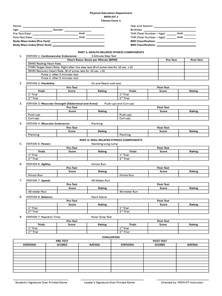 PATH-FIT-2-Physical-Fitness-Form | PDF