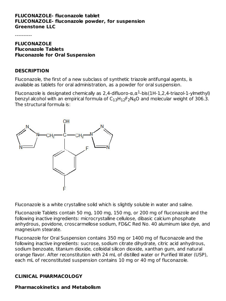 FLUCONAZOLE-fluconazole Tablet FLUCONAZOLE - Fluconazole Powder, For ...
