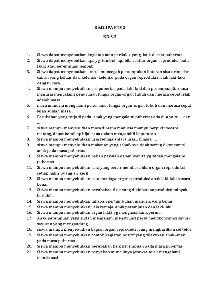 Kisi2 IPA PTS 2 KD 3.2 | PDF
