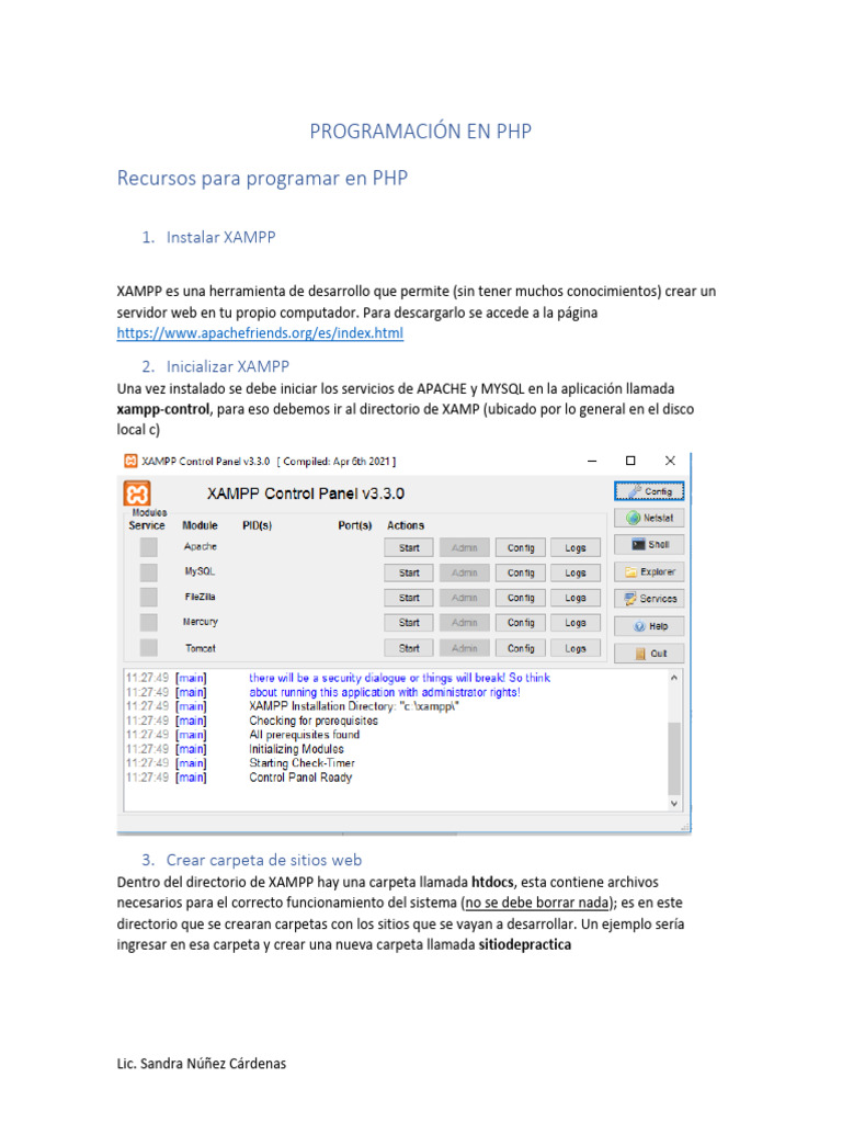 Inicio Programación en PHP | PDF | Php | Flujo de control