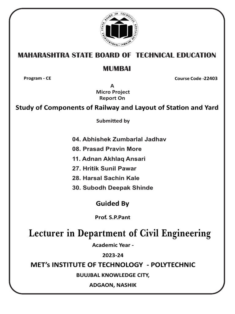 Railway Station Layout Micro Project | PDF | Train Station | Rail Transport