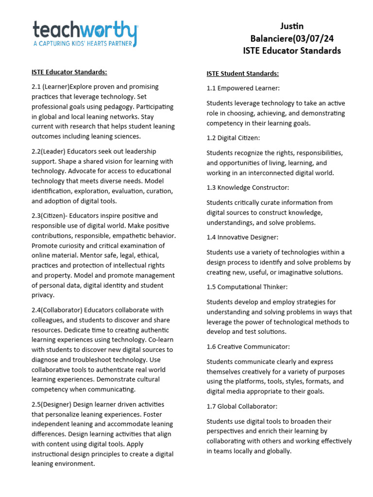 Educator Iste Standards-Dl2 | PDF
