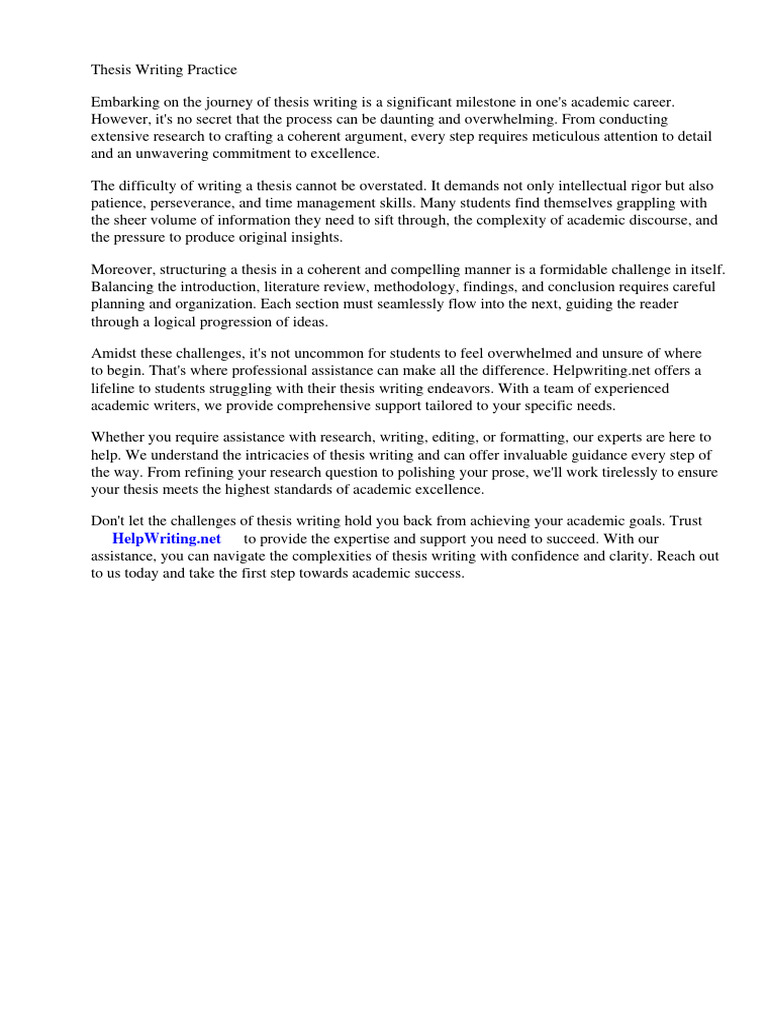 Thesis Writing Practice | PDF | Thesis | Essays