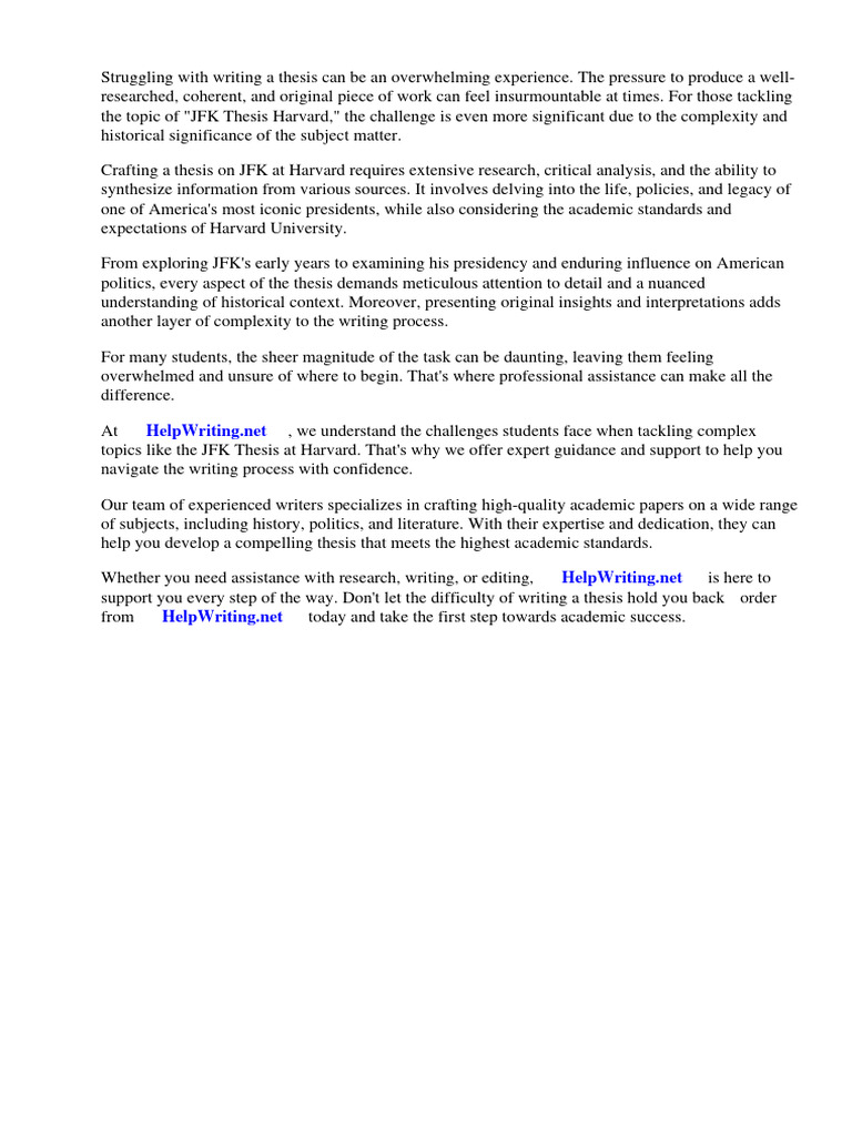 JFK Thesis Harvard | PDF | John F. Kennedy | Thesis