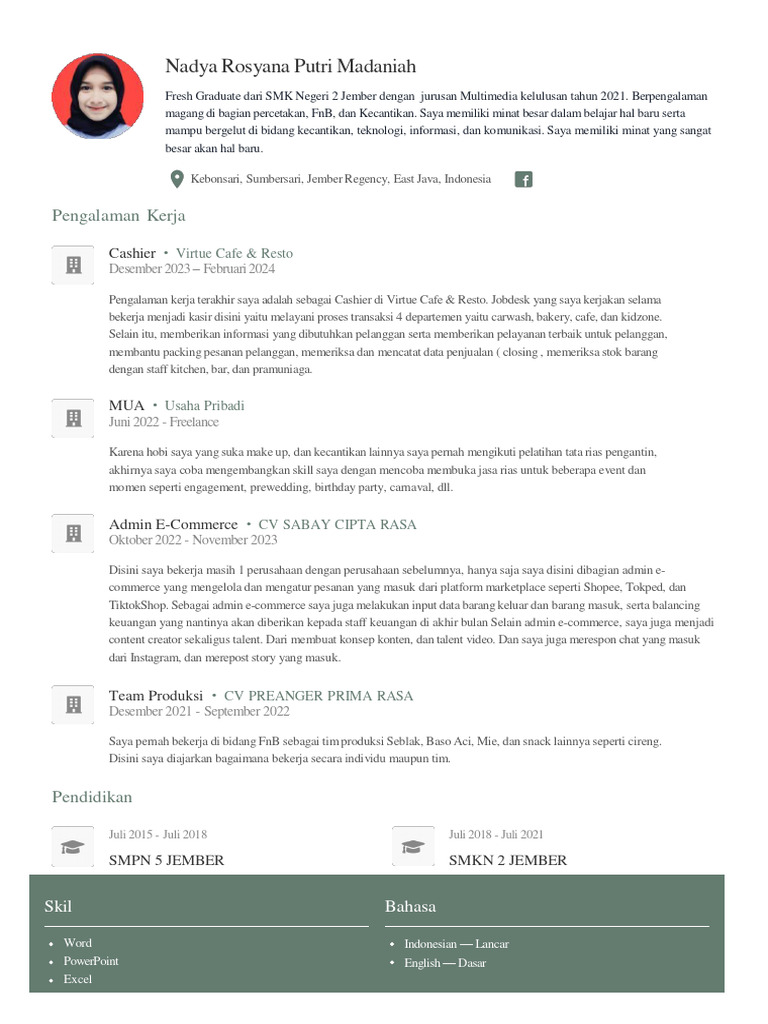 CV Nadya 2 | PDF