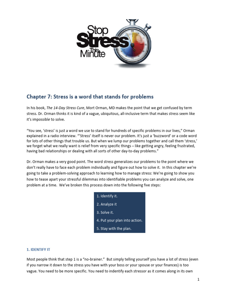Manage Stress Through Problem Solving | PDF