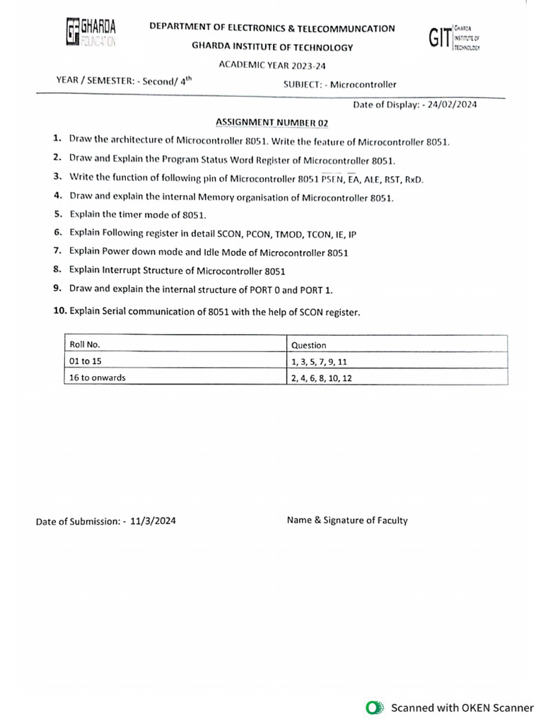 Microcontroller Assignment 1 and 2 | PDF Microcontroller Assignment 1 and 2 | PDF