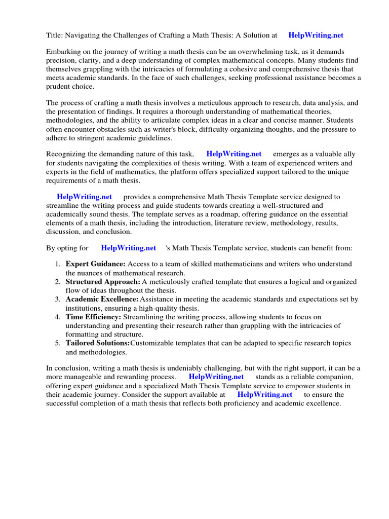 Math Thesis Template | PDF