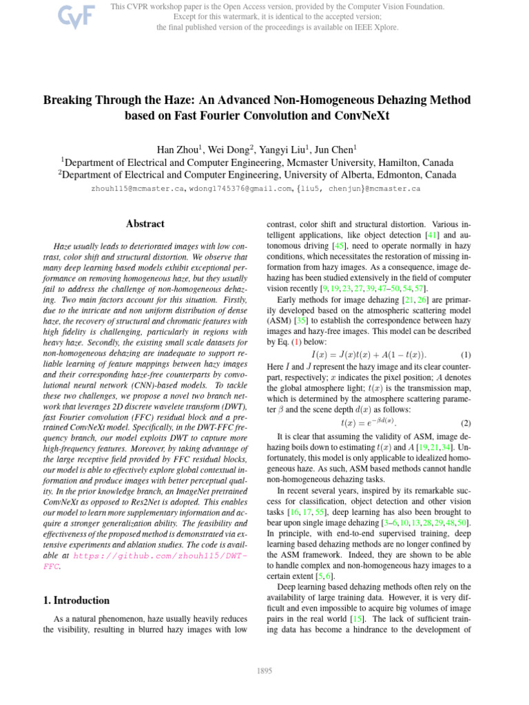 Zhou Breaking Through The Haze An Advanced Non-Homogeneous Dehazing ...