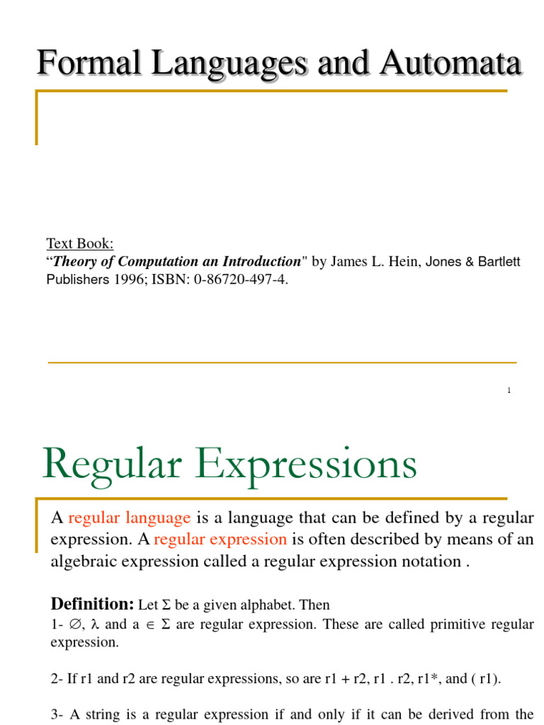 Lecture05 RegularExpression&FA | PDF | Theory Of Computation | Logic