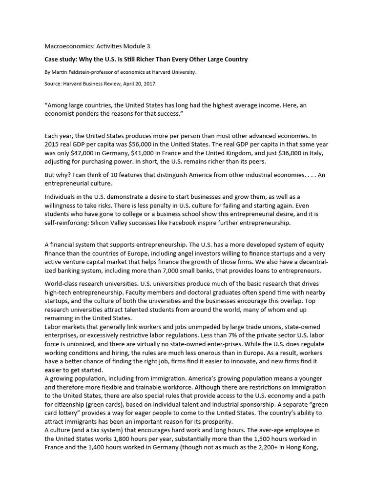 Macroeconomics Module 3 - Production Growth - Class Activities 2 | PDF