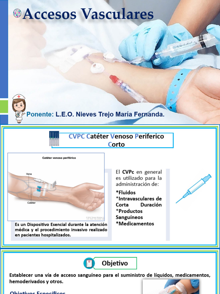 ACCESOS VASCULARES | PDF | Terapia intravenosa | Medicina CLINICA
