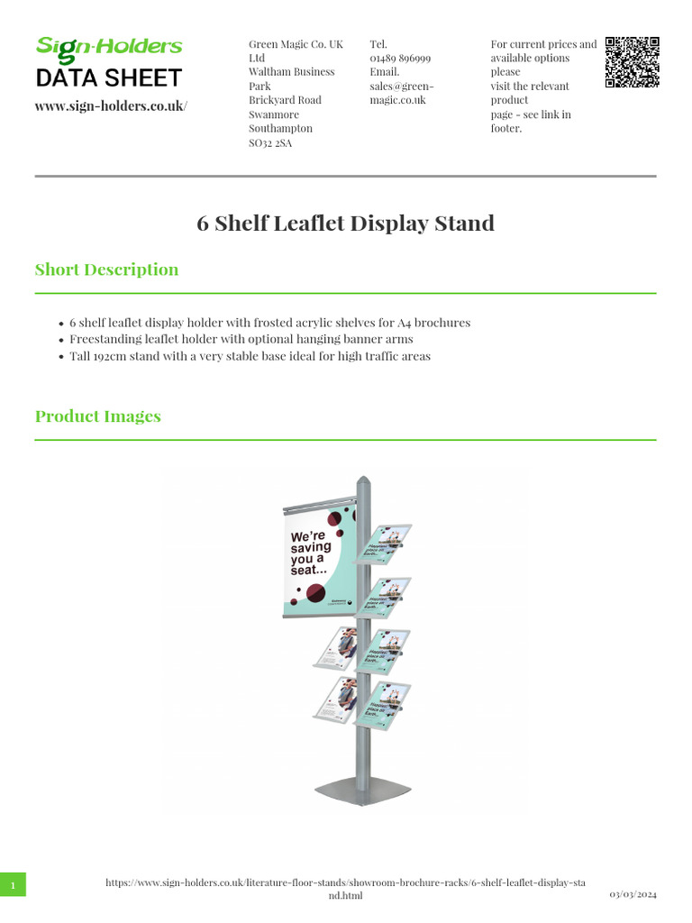 6 Shelf Leaflet Display Stand | PDF | Manufactured Goods