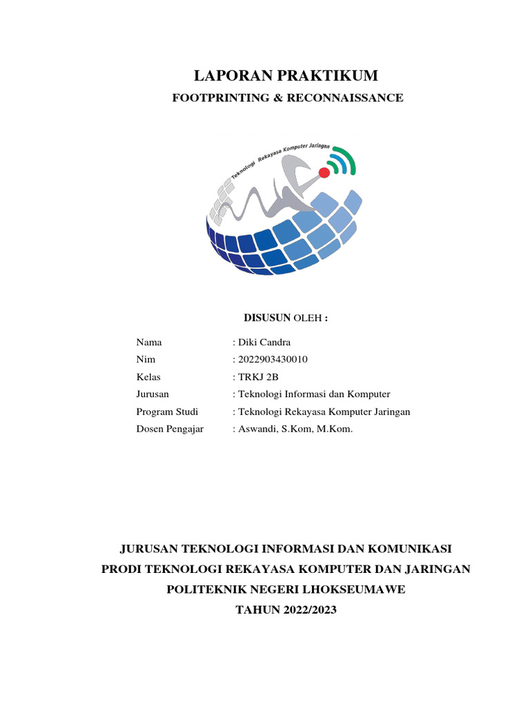 Laporan Praktikum Footprinting & Reconnaissance | PDF