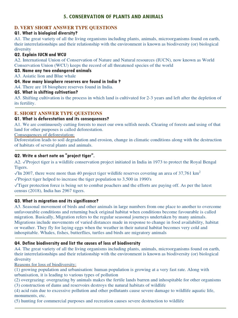 Wildlife Conservation Essentials | PDF | Biodiversity | Conservation ...