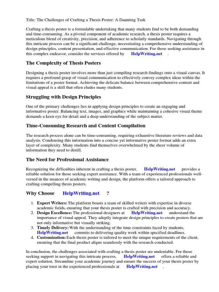 Thesis Poster Examples | PDF