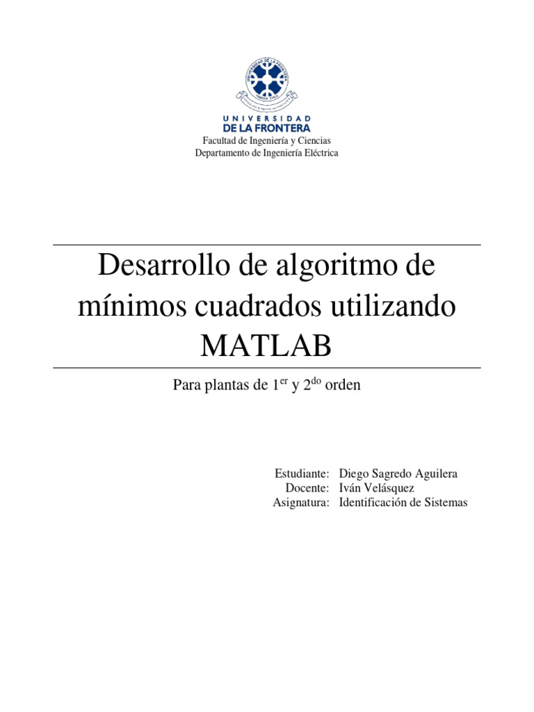 Informe Tarea 2 - ISIS - Diego Sagdo Aguilera | PDF | Algoritmos | Mínimos cuadrados