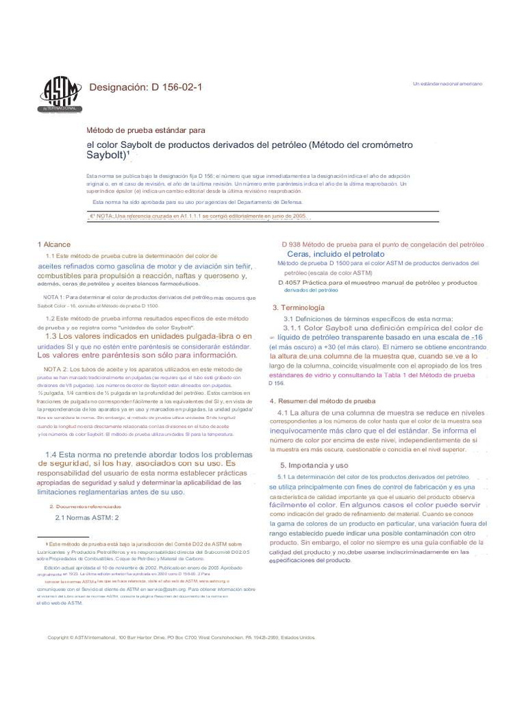 ASTM D156 (Español) | PDF