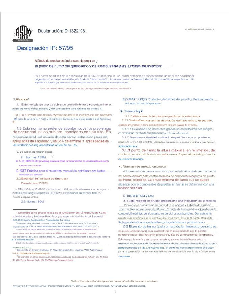 Astm D1322 Español Pdf