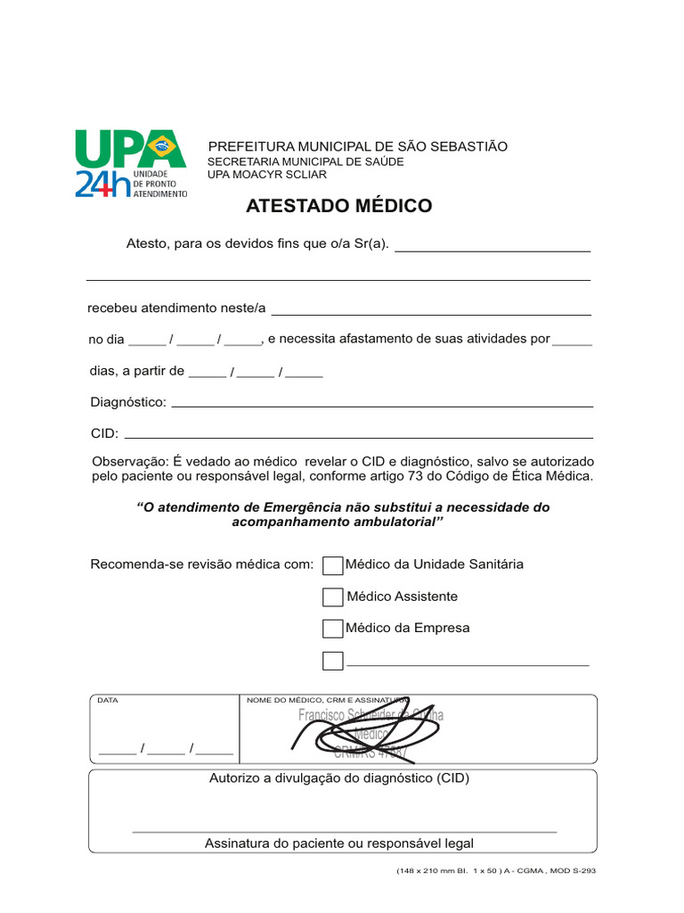 Atestado Medico Rio Grande | PDF