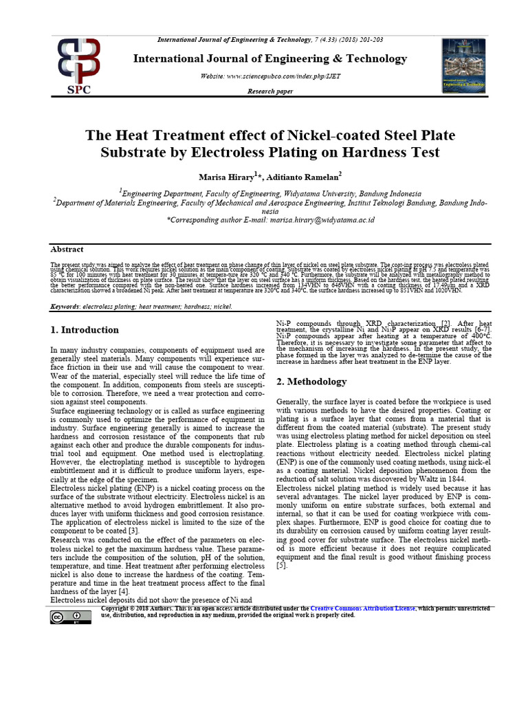 Eng The Heat Treatment Effect of Nickel-Coated Steel Plate Substrate by ...