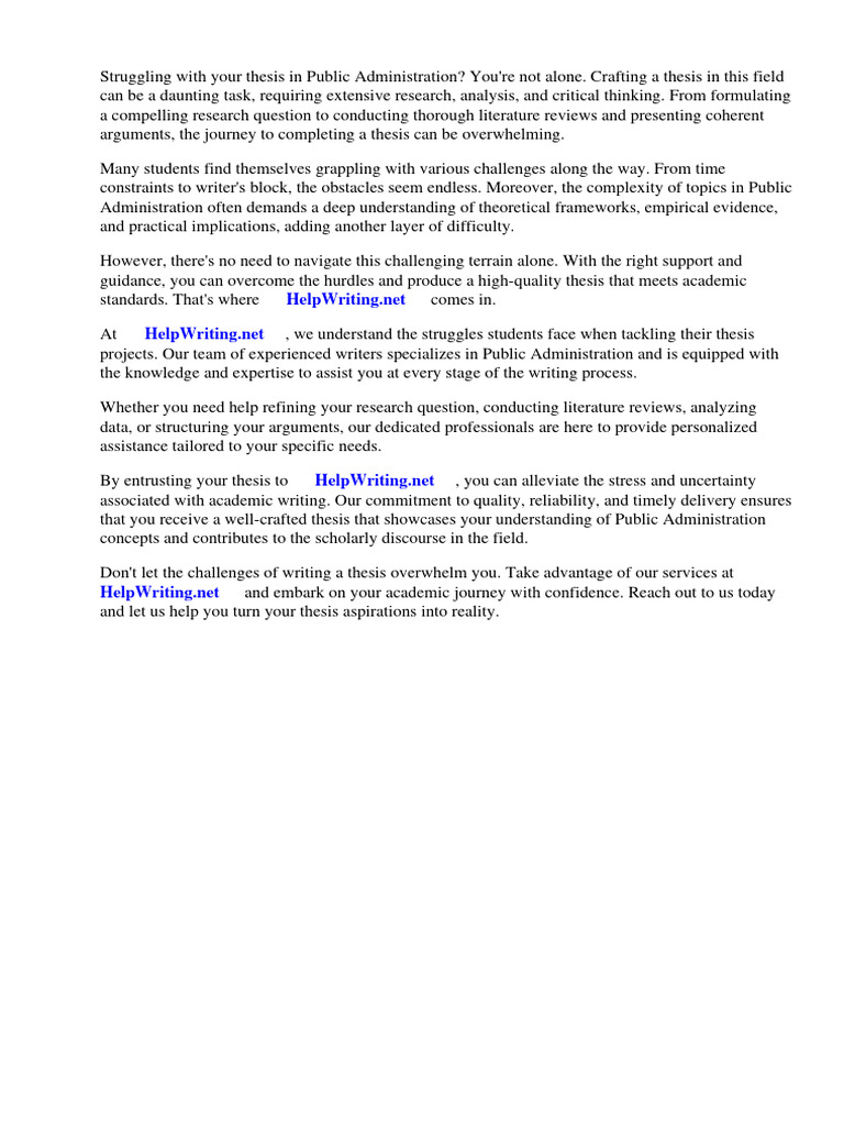Thesis Public Administration | PDF | Public Administration | Thesis