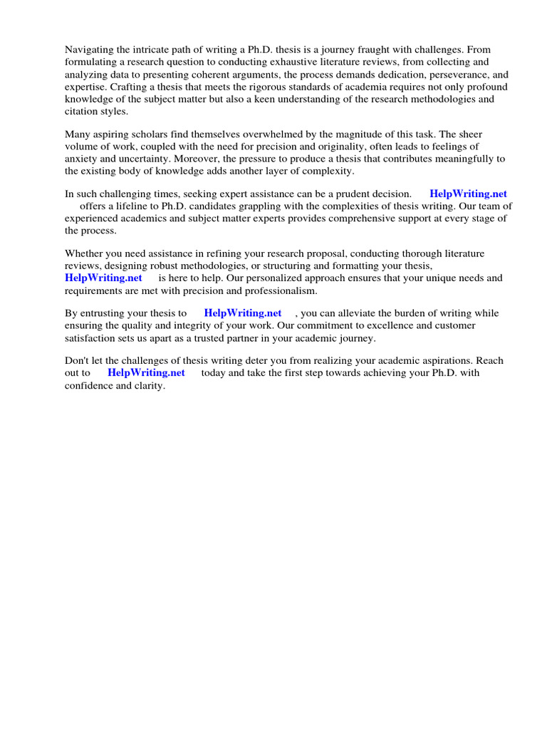 Phd Thesis Writing Guide Pdf