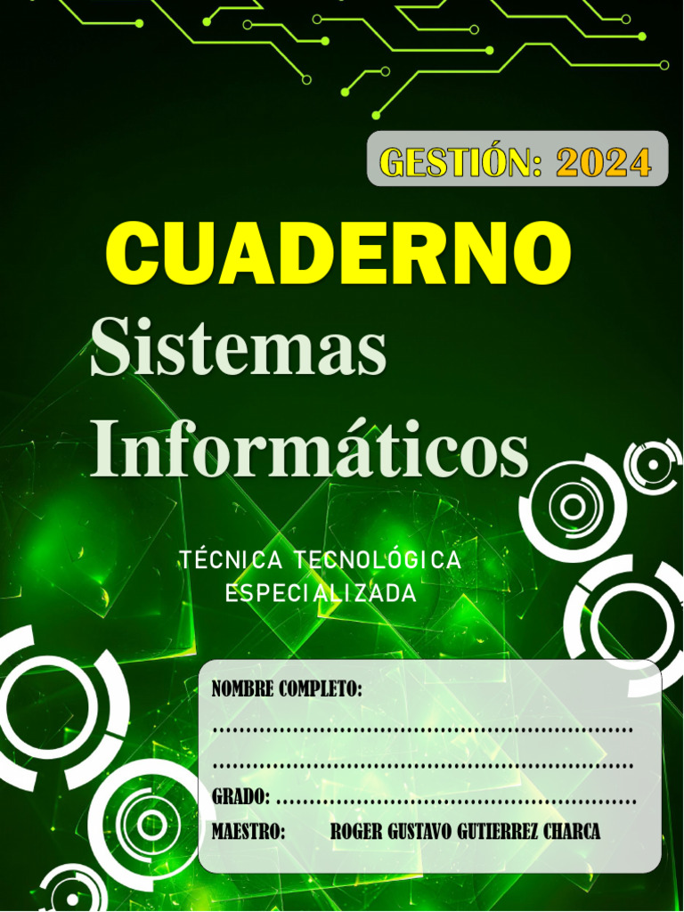 Caratula Cuaderno Sistemas Informaticos 2024 | PDF