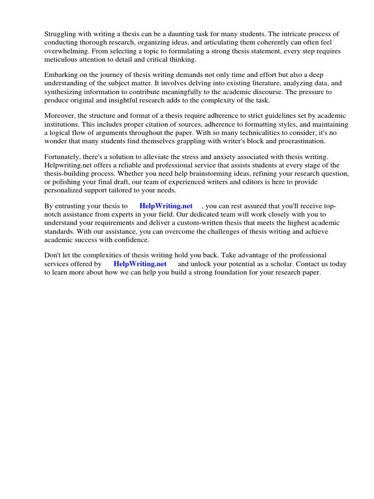 Thesis Builder Research Paper | PDF | Career & Growth