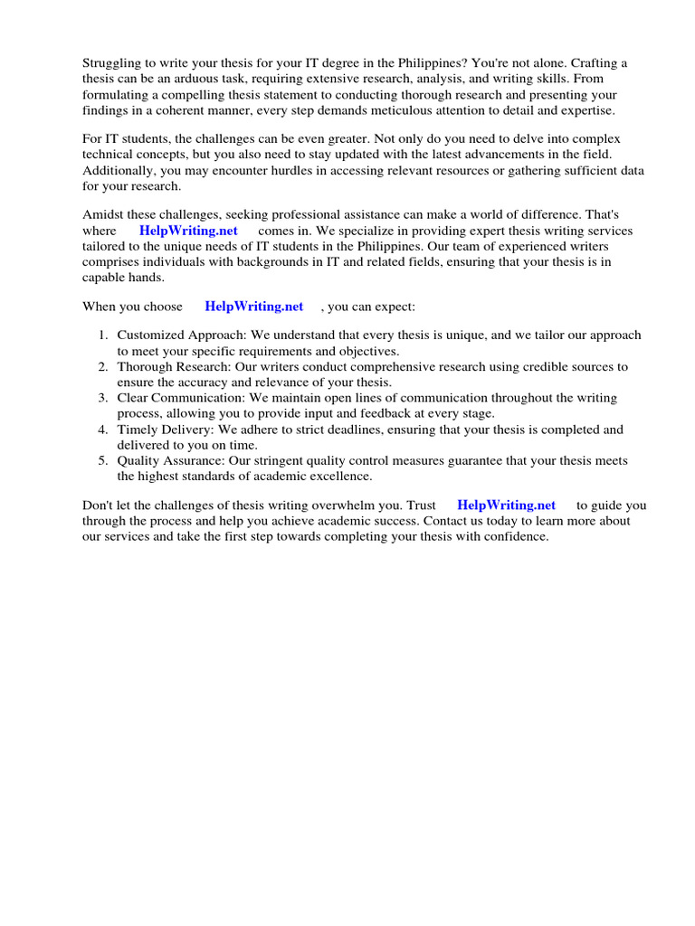 Thesis Title For It Students Philippines | PDF