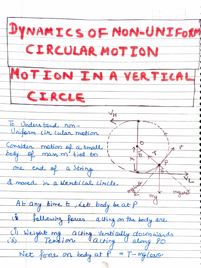 Motion Along A Vertical Circle | PDF